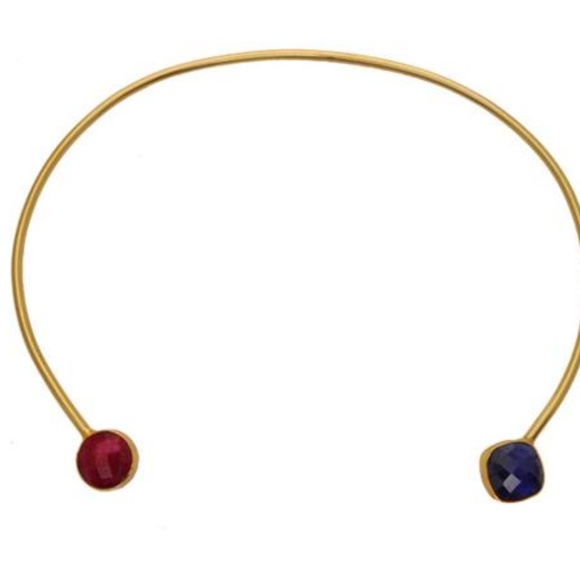 LuLu Dharma | Jewelry | Neck Cuff Necklace Ruby And Sapphire | Poshmark